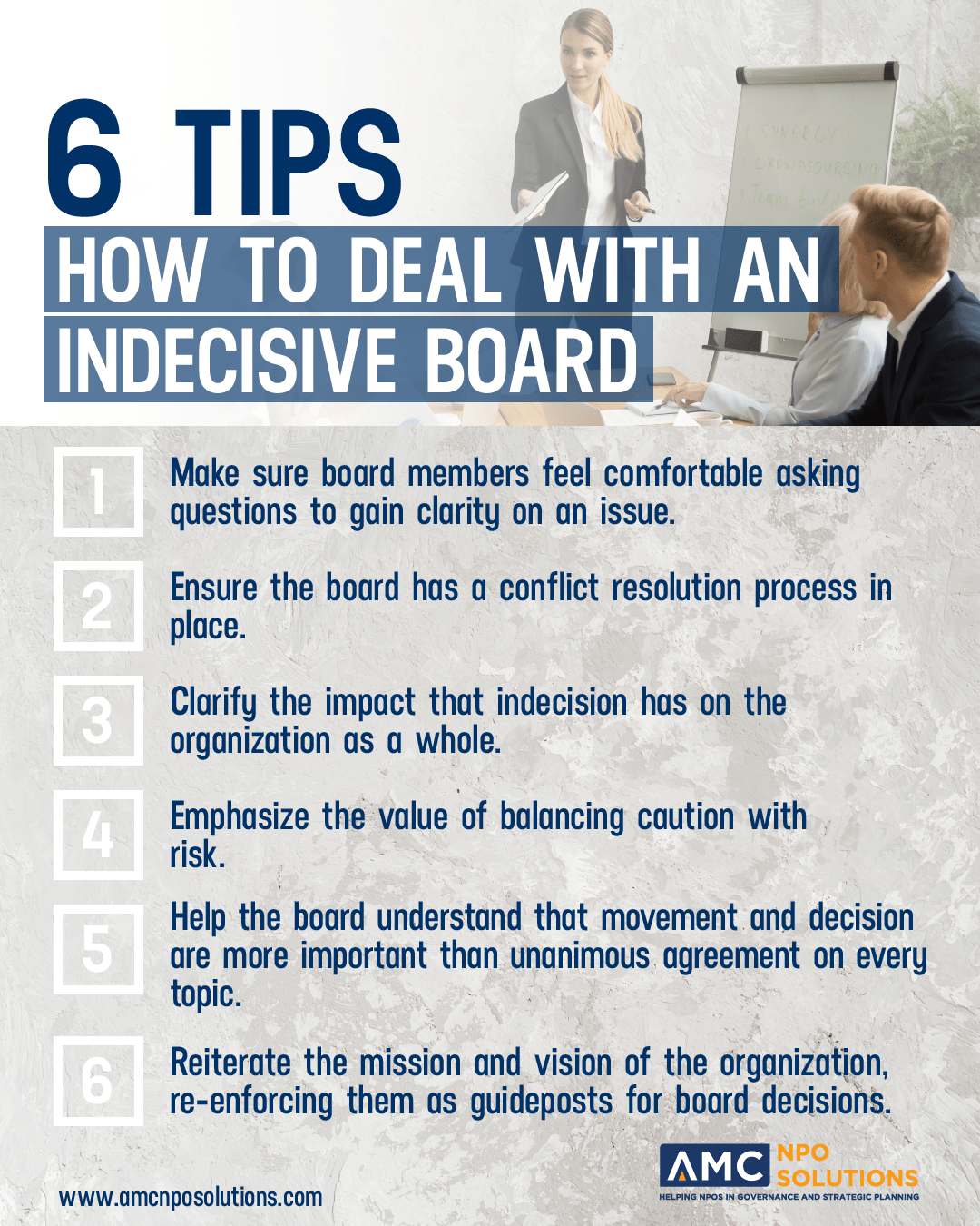 6 Tips for Dealing With an Indecisive Board - AMC NPO Solutions