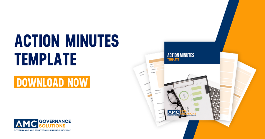 Free Downloadable Action Minutes Template - AMC NPO Solutions