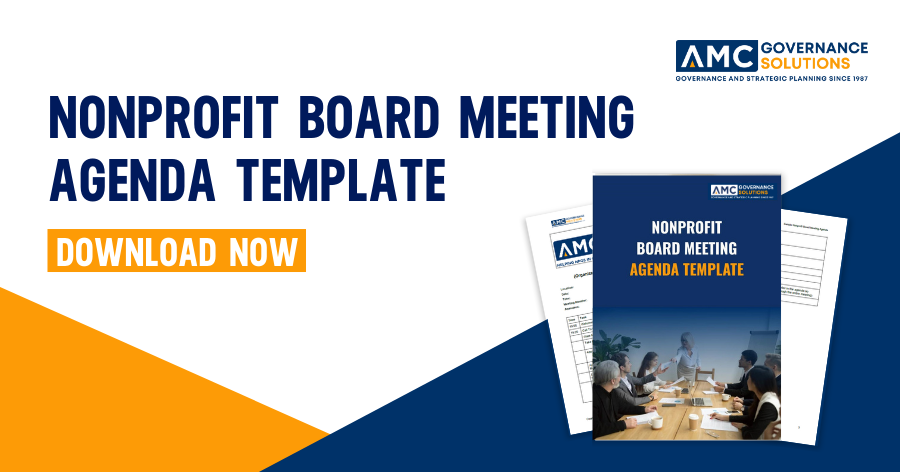 Nonprofit Board Meeting Agenda Template Amc Governance Solutions