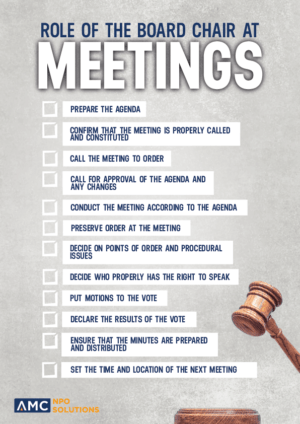 The Role of The Board Chair at Meetings